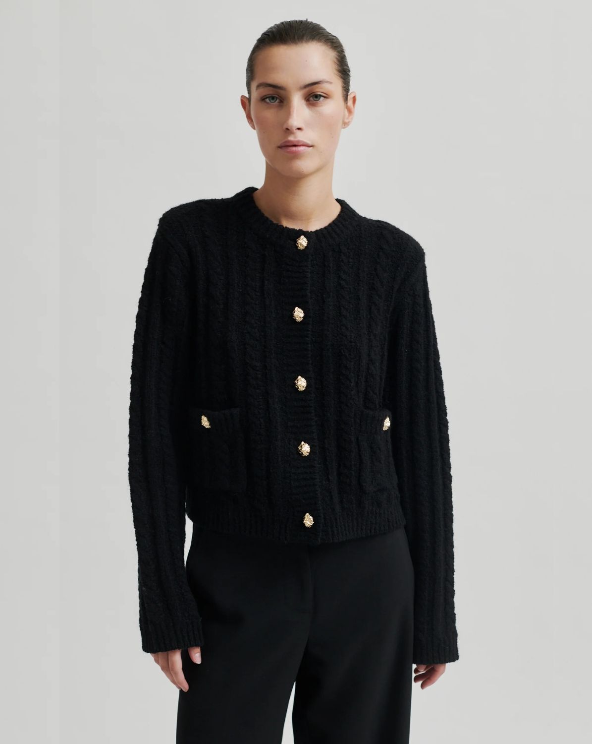 Second Female Karolina Knit Cardigan Black online kopen bij LDH Moda ...